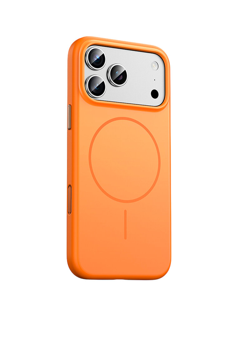 Чехол iPhone 17 Pro Max KEEPHONE Sumee MagSafe Прочная конструкция с задней панелью из ПК, кромкой из ТПУ - Оранжевый