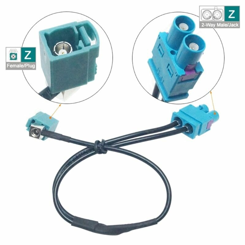 Антенный Адаптер для Автомобильных Радиоприемников, Стереосистем, Кабель-Адаптер Антенны, Y-Образный Разъем Fakra (Z), Двойные Штекеры Fakra, Кабель