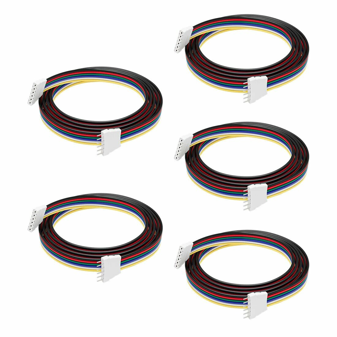 5 шт. Удлинительный кабель JST 2/3/4/5 Pin 22AWG для RGB ленты 0.5m, 6PIN