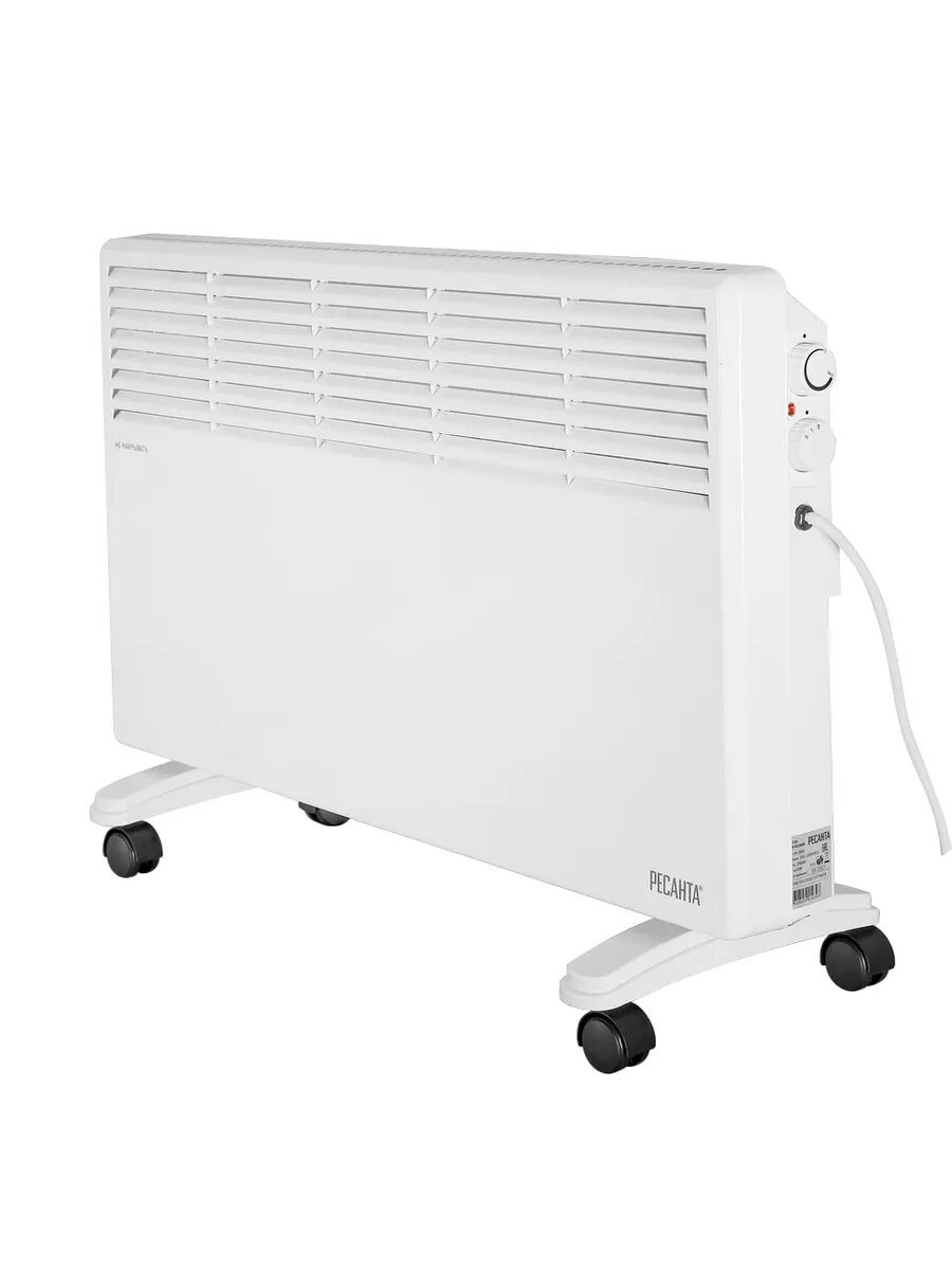 Конвектор Ресанта ОК-2500, напольный, настенный, механический, регулировка мощности, белый