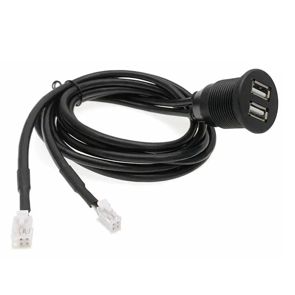 Двойной USB удлинитель с креплением на панель, Цвет: B
