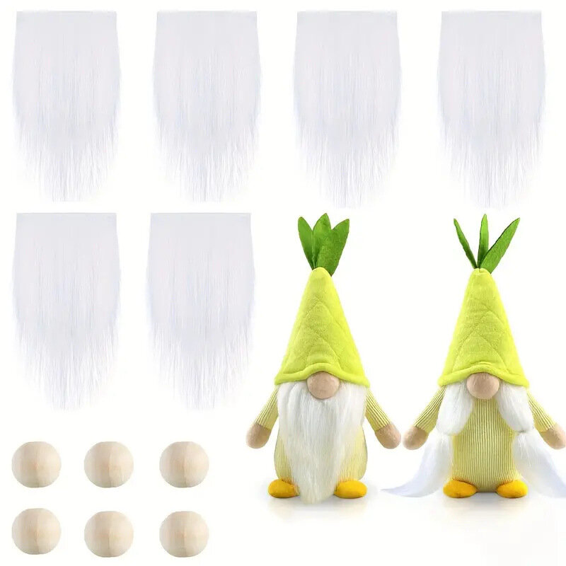 Бусины гнома и искусственные бороды, 6 шт./компл, искусственная борода гнома, деревянная бусина