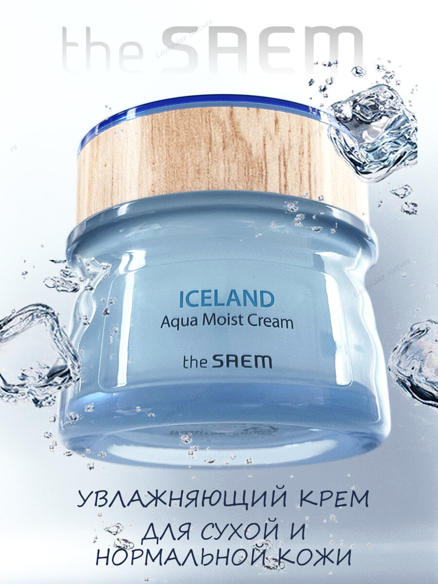 The Saem Iceland Hydrating Крем для лица увлажняющий Iceland Aqua Moist Cream 60мл