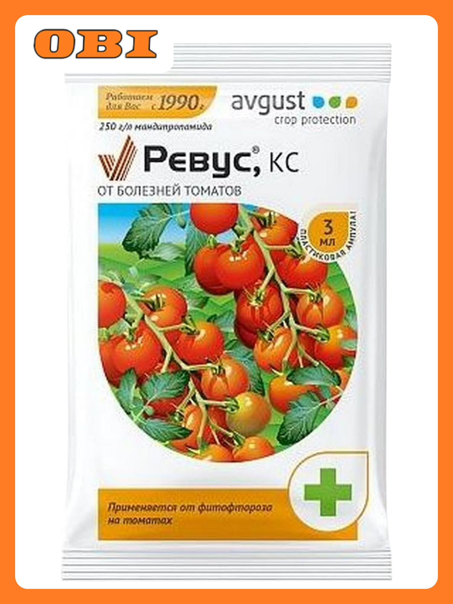 Средство защитное Avgust "Ревус", от фитофтороза, для томатов, 3 мл