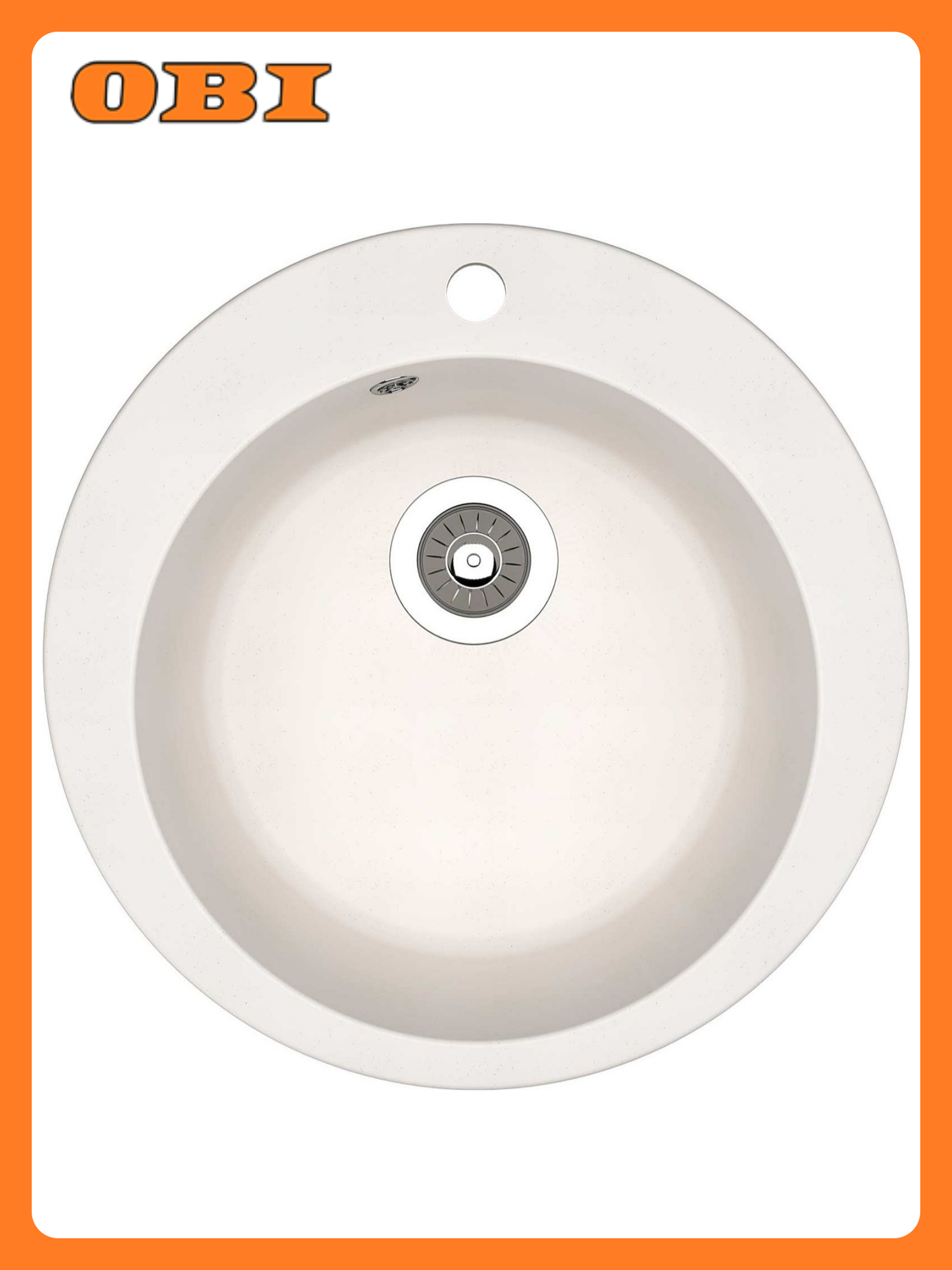 Мойка кухонная BAMBOO "Орион", искусственный мрамор, круглая, белая