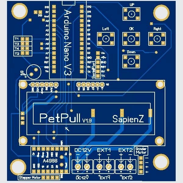 Плата для сборки контроллера станка по переработке pet бутылок PetPull v.1.9. Автор SapienZ