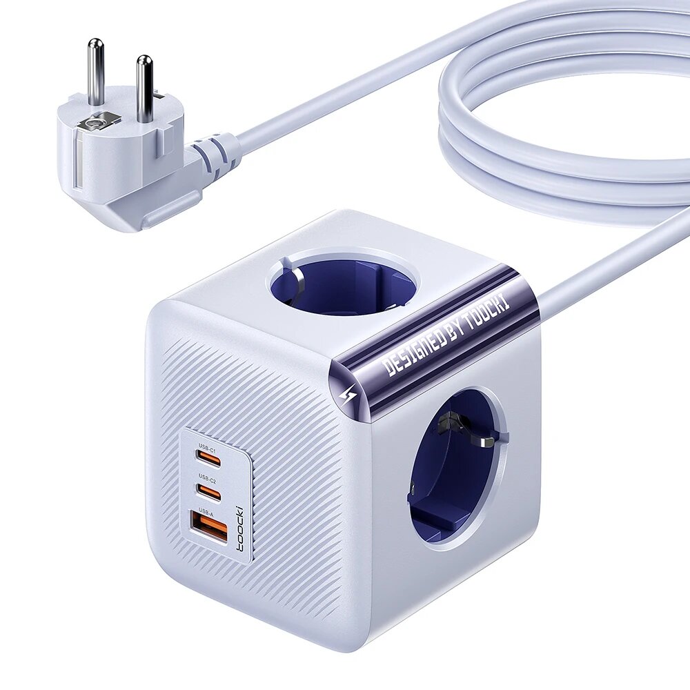 Toocki C28 удлинитель 7-в-1, Purple, KR Plug