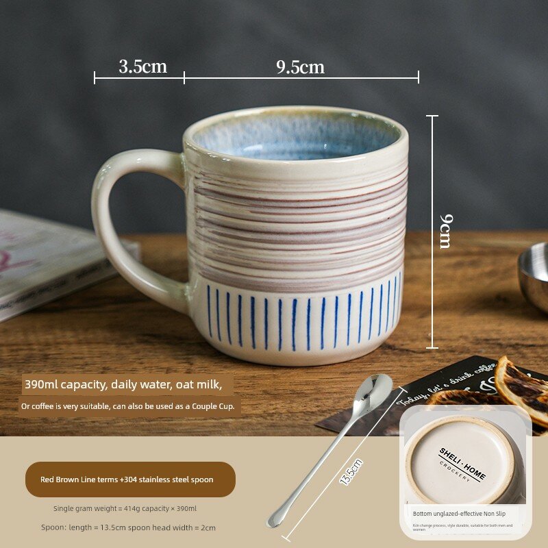 Кружка ручной работы из керамики Sheli для дома и офиса, высококачественная кофейная чашка, чашка для завтрака и