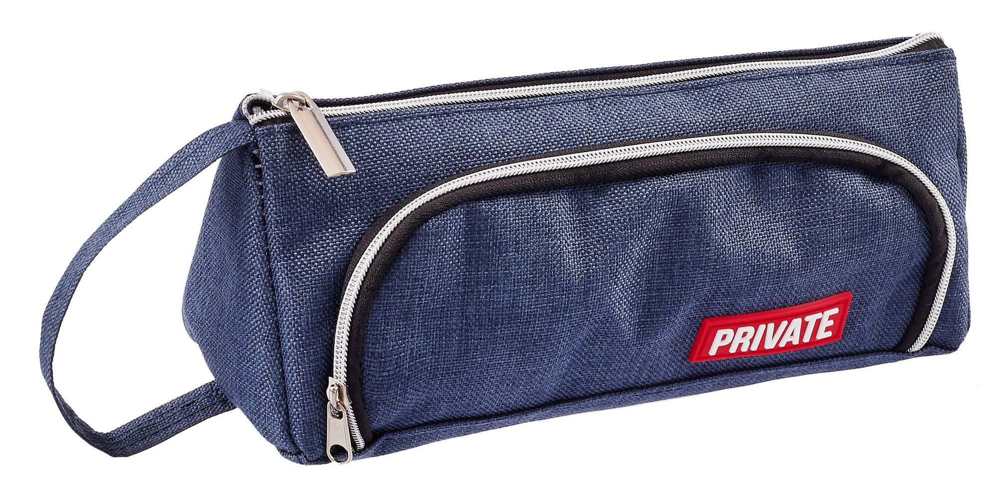Пенал-косметичка "Private", 2 отделения, темно-синий, 21х8.5х8.5 см