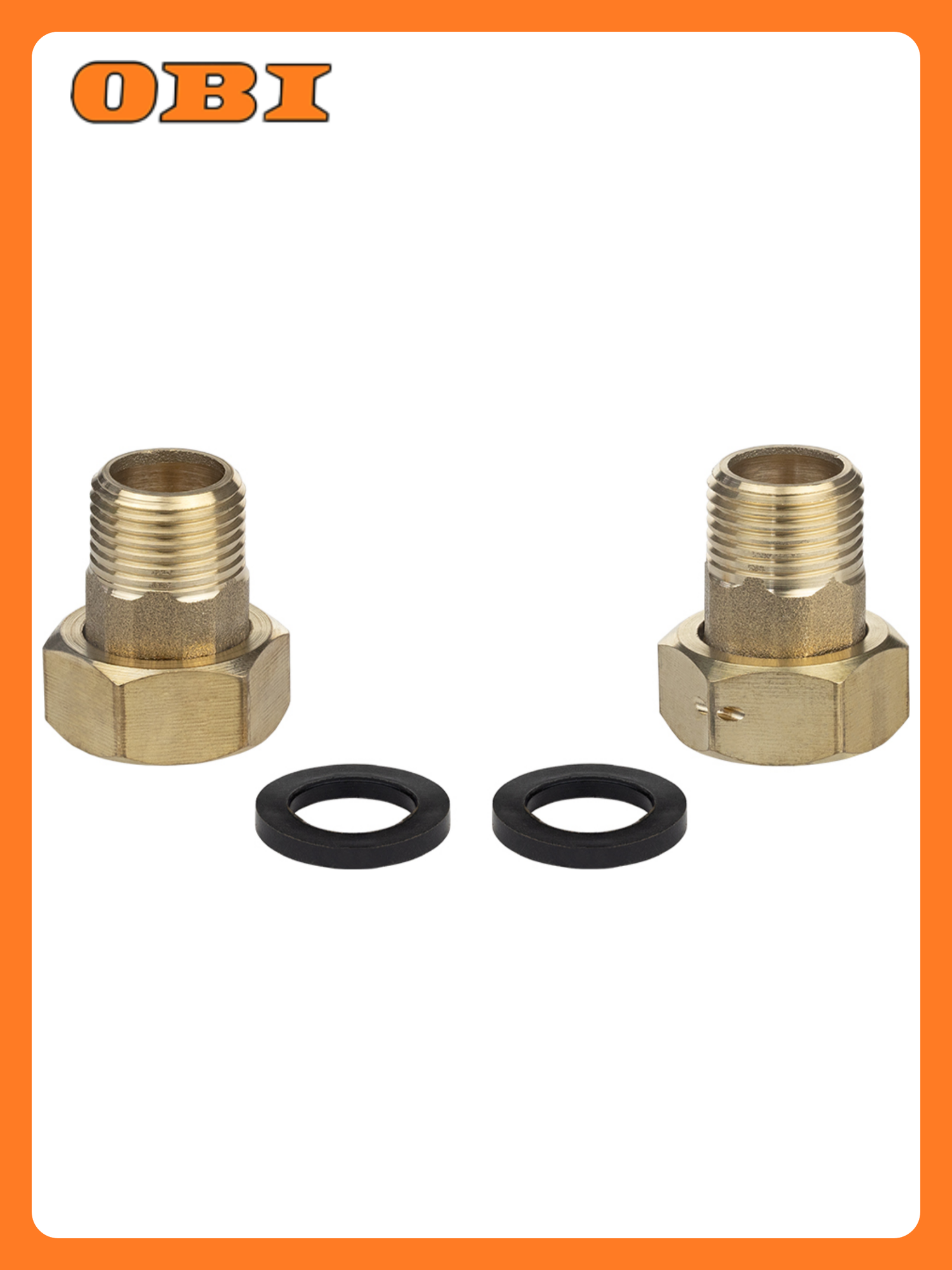 Штуцер Masterprof, латунь, для счётчика воды, с накидной гайкой, 1/2", 2 шт.