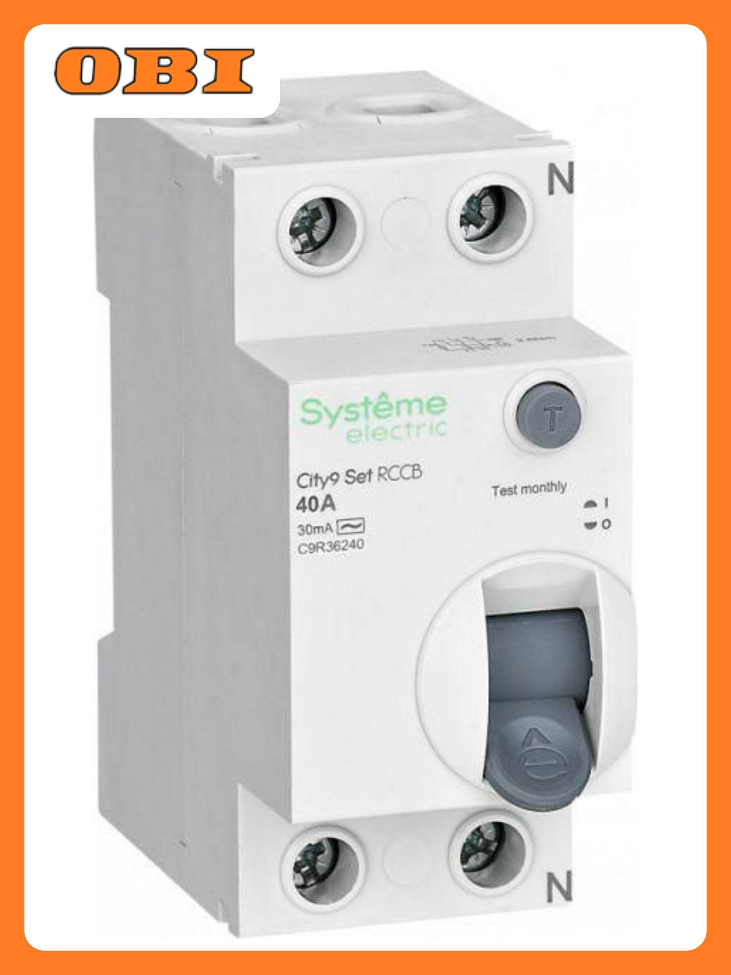 Выключатель дифференциального тока (УЗО) 2п 40А 30мА тип AC City9 Set 230В SE C9R36240