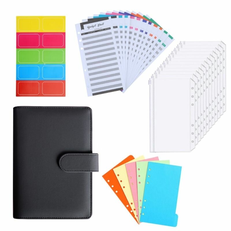 Записная книжка Macaron Simple Cash Budget Binder-A6 Business Black Set