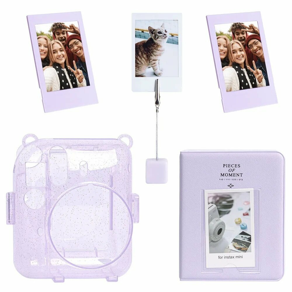 Instax mini 12 прозрачный - коробка из ПВХ - альбом (64 шт.) и набор аксессуаров для фоторамки