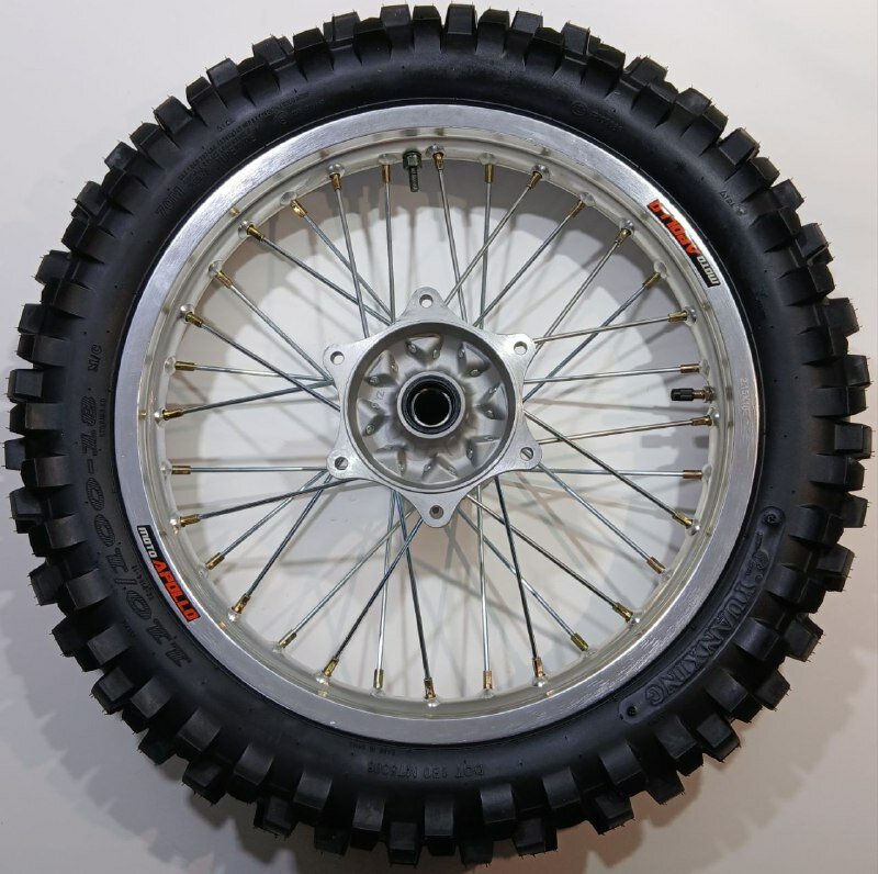 Колесо заднее в сборе с антибуксатором 110/100-18 6х153х125 (звезда), 4х140х121 (диск) Мотоцикл Apollo M3 300