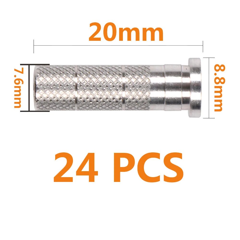 Стрелы из углеродного и стекловолокна с алюминиевыми вкладками 12/24 шт. 24PCS 7.6mm