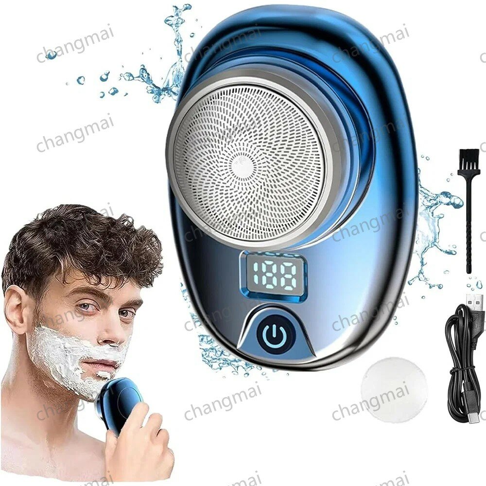 Мини электробритва 2025 для мужчин: Портативная, Водонепроницаемая IPX7, USB зарядка, для путешествий