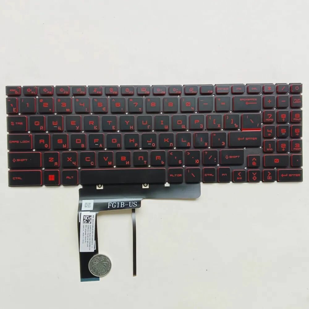 Клавиатура для ноутбука MSI Katana 17 B12UCR B11UCX GF76 GF66 12UC 12UE красной подсветкой with red backlit