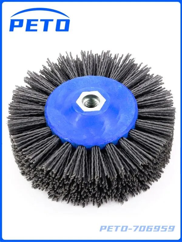 Нейлоновая щетка дисковая Д140 P80 ворс полимер абразив по дереву на УПМ УШМ (болгарка) для браширования и шлифовки (код 1-105)