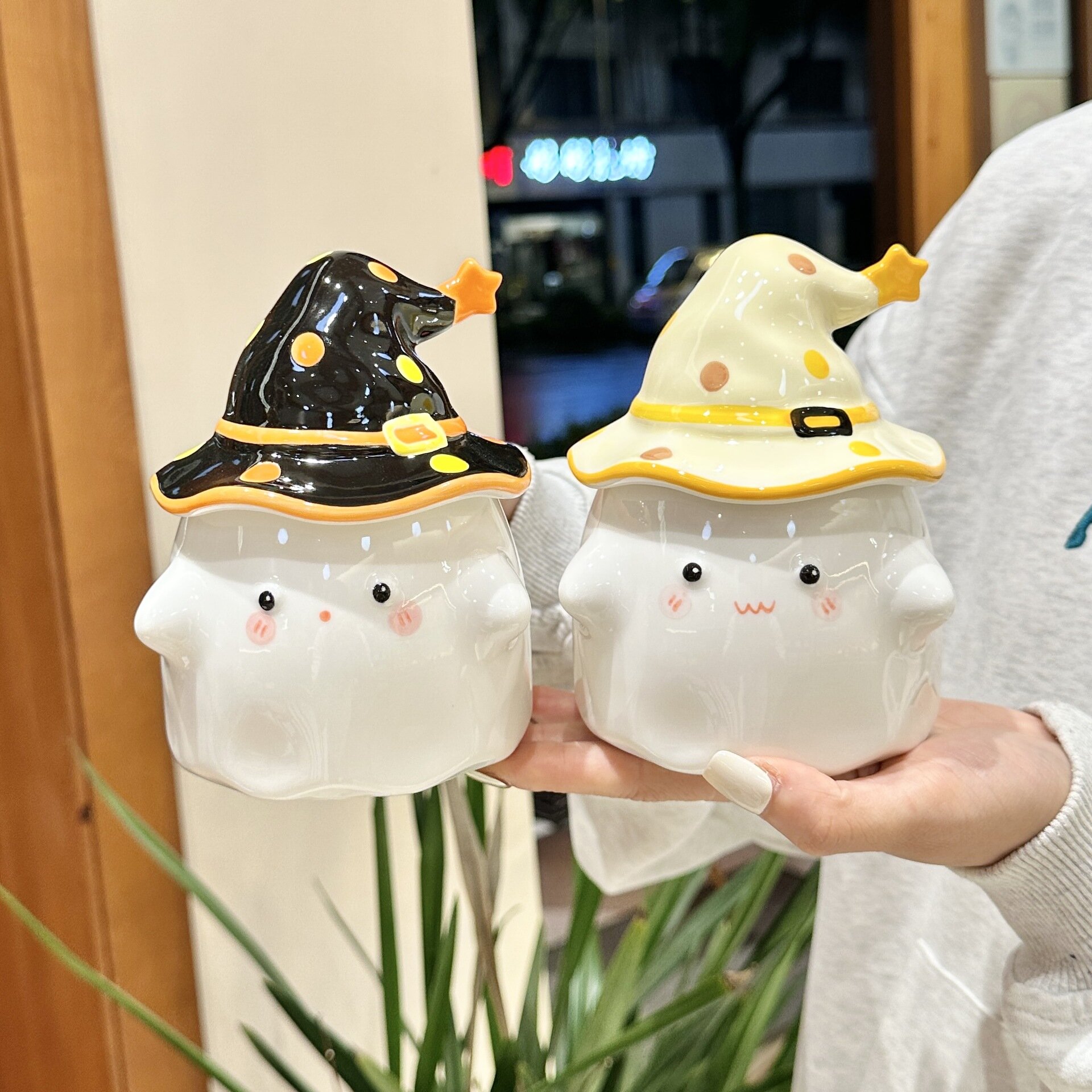 Волшебная вечеринка, подарок для девушек и подруг, причудливая кружка с призраком и крышкой, керамическая кружка-подарок