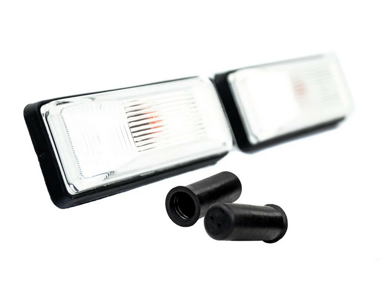 Комплект белых повторителей на передние крылья с защитными колпачками проводки на ВАЗ 2106, Лада Нива 4х4, Нива Легенд