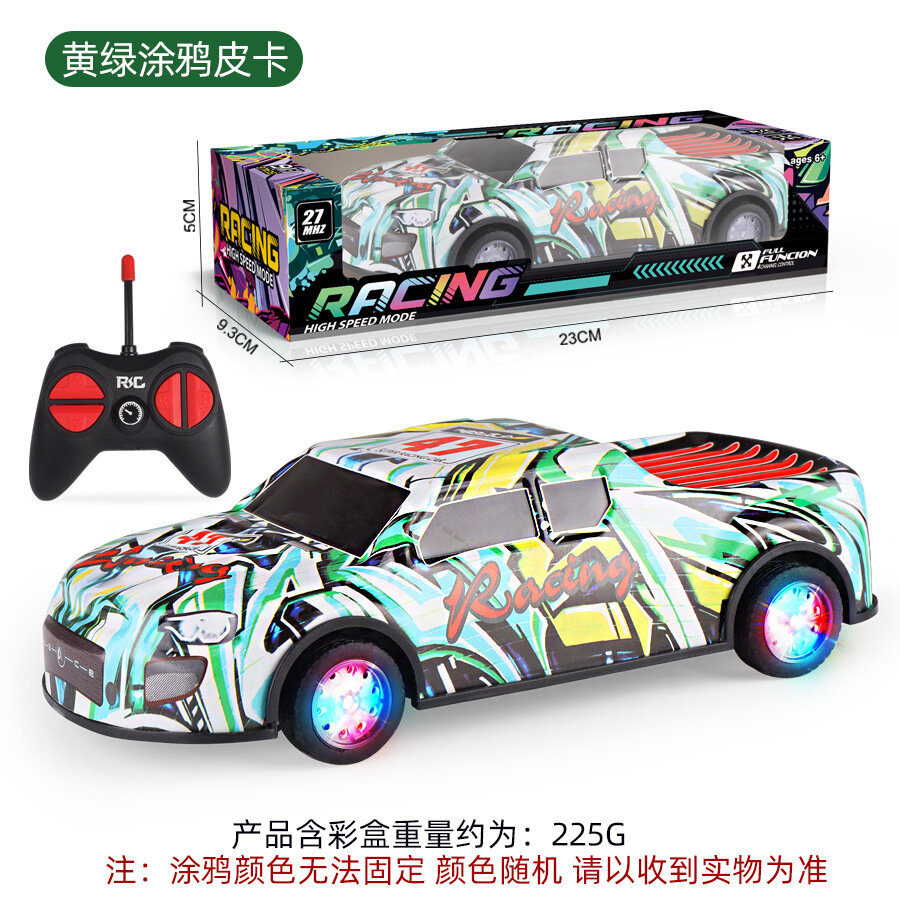 2026 Новейшая кросс-бордерная детская металлическая игрушка с четырехсторонним пультом управления, симуляция электрического светового спортивного автомобиля, игрушечная машина для дрифта для мальчиков