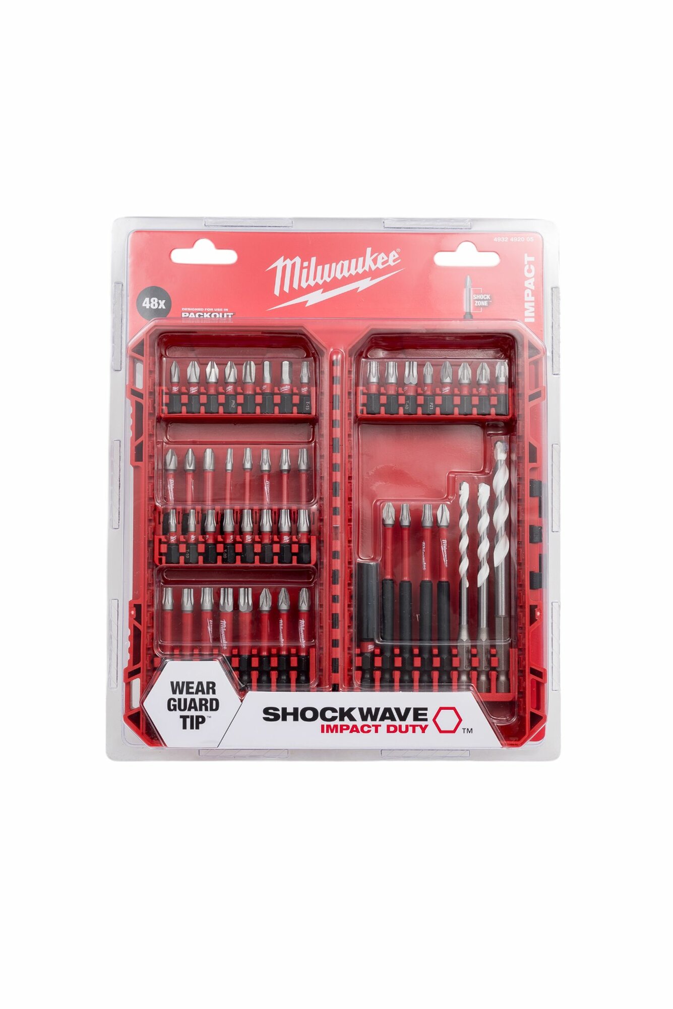 Биты Milwaukee SHOCKWAVE GEN III набор 48 предметов в пласт. кейсе 4932492005