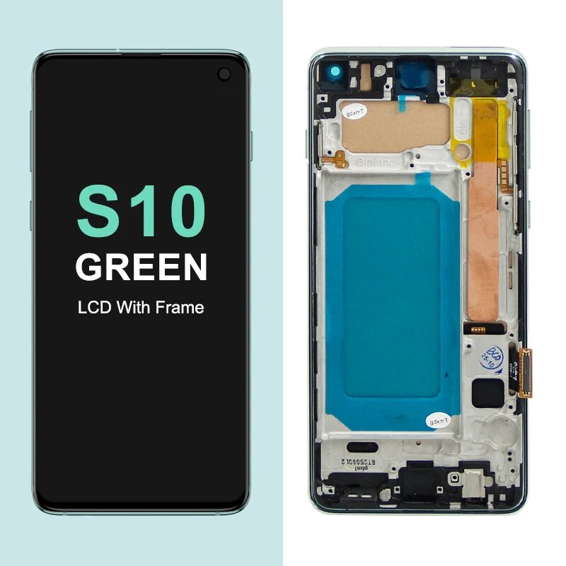 TFT качественный дисплей S10 с рамкой для SAMSUNG S10 ЖК-дисплей G973F G973A G973U Дисплей с дигитайзером сенсорного экрана в сборе TFT Green Frame