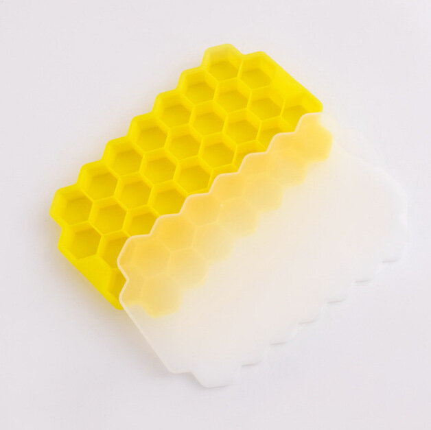 Пищевой Силикон Сота Кубик Льда Летний Кубик Льда Плесень 37 Легко Демонтаж Бытовых Кубик Льда Плесень Желтый +