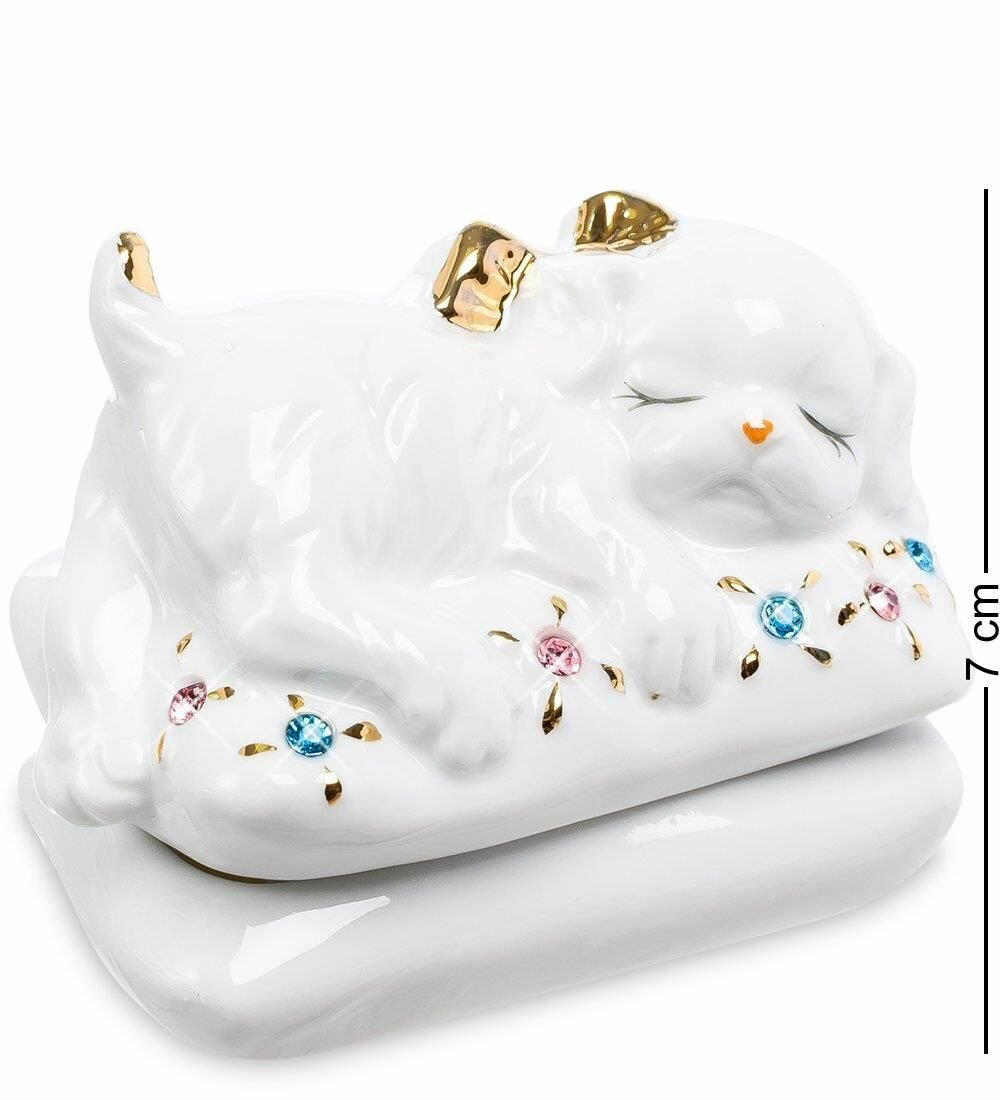 Шкатулка Щенок A1968872 разностор, Фарфор, Китай 8,5х5,5х7 см.