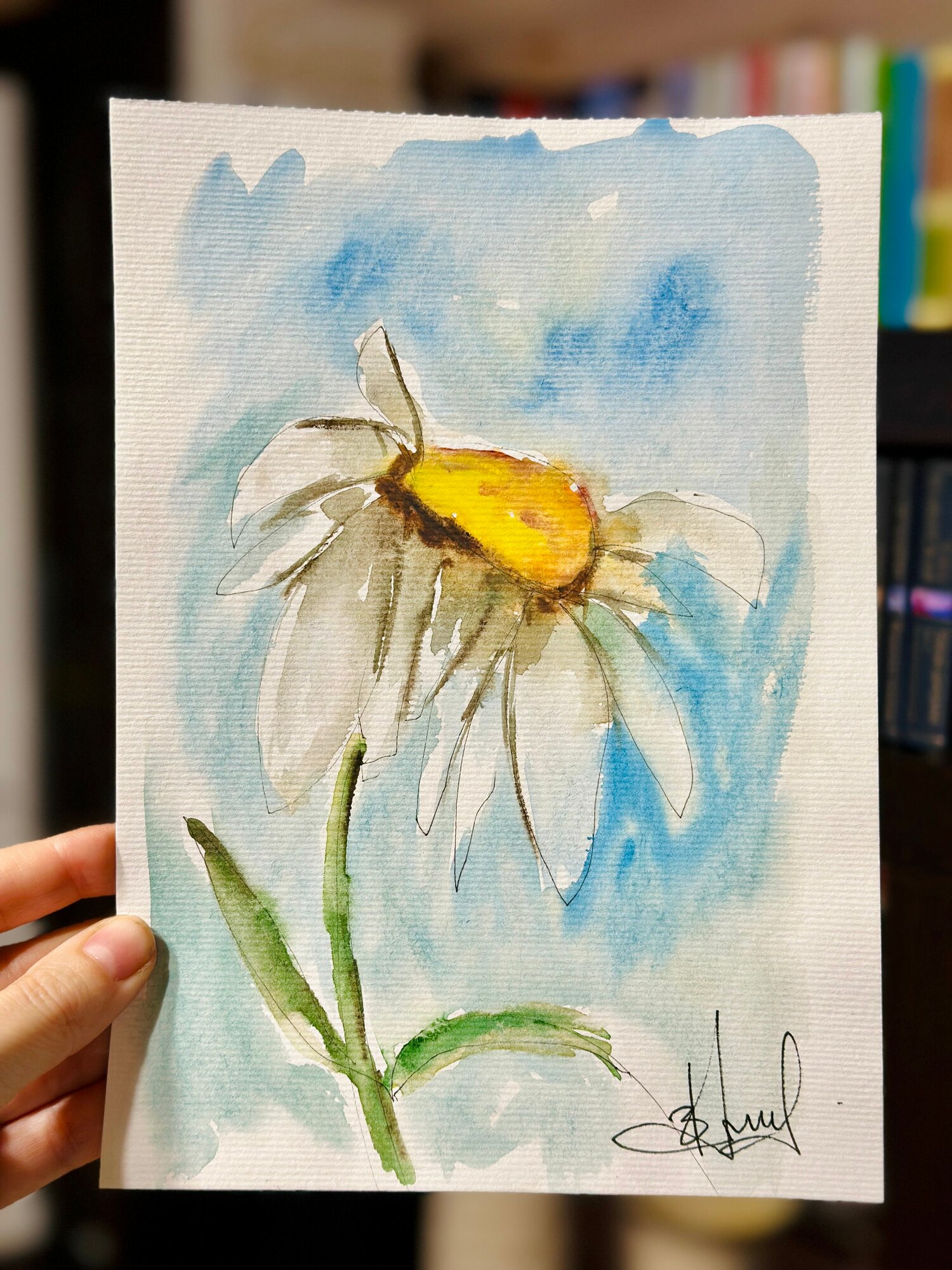 Акварельный скетч-зарисовка от художника "Ромашка"