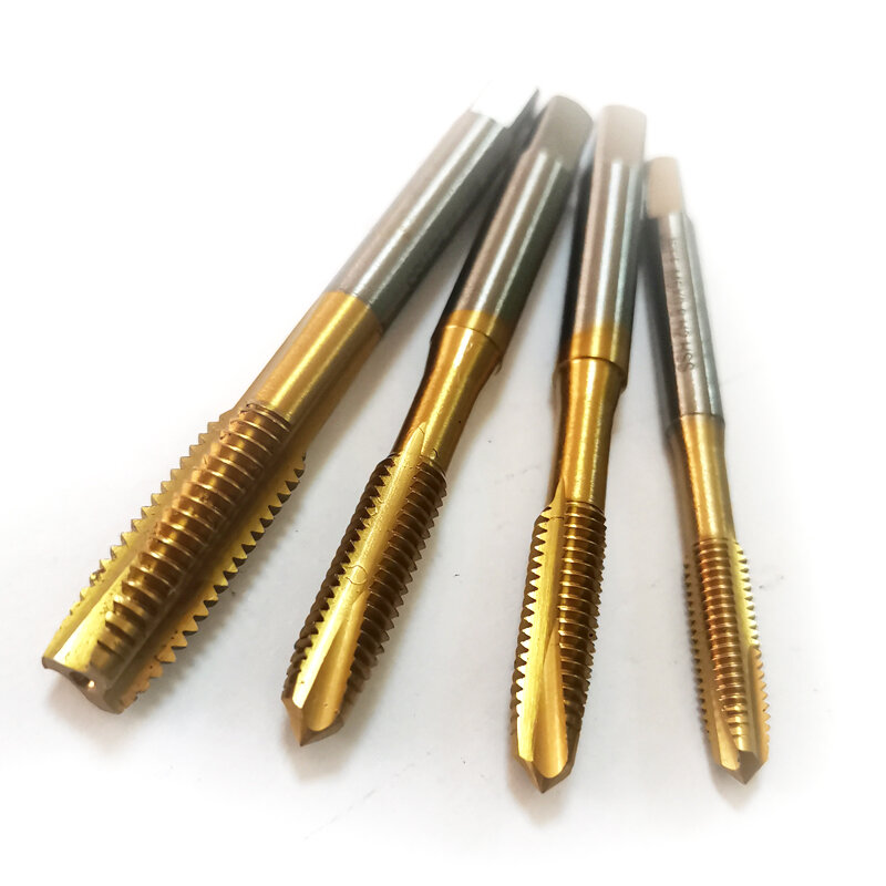 Титановое покрытие, машинная метчик для резьбы M8 x 1.25 с отводом стружки, высокопроизводительный инструмент, 1 шт