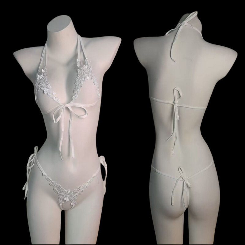 Сексуальный кружевной боди с открытой промежностью, прозрачным дизайном, обнажающим грудь и состоящий из трех частей. 17