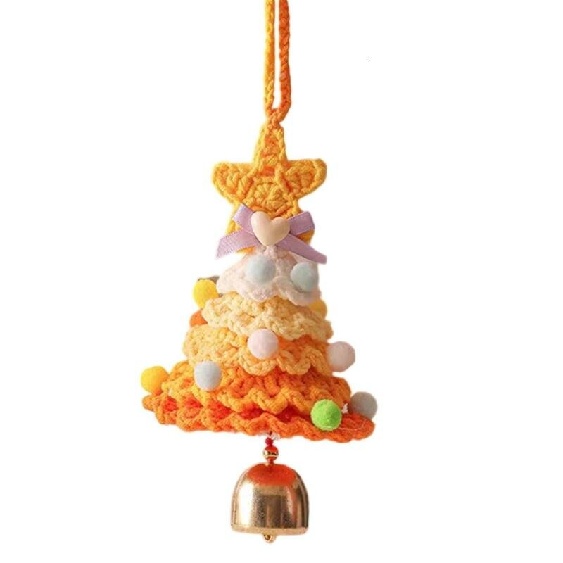 Вязаная новогодняя игрушка на дверь, Оранжевый