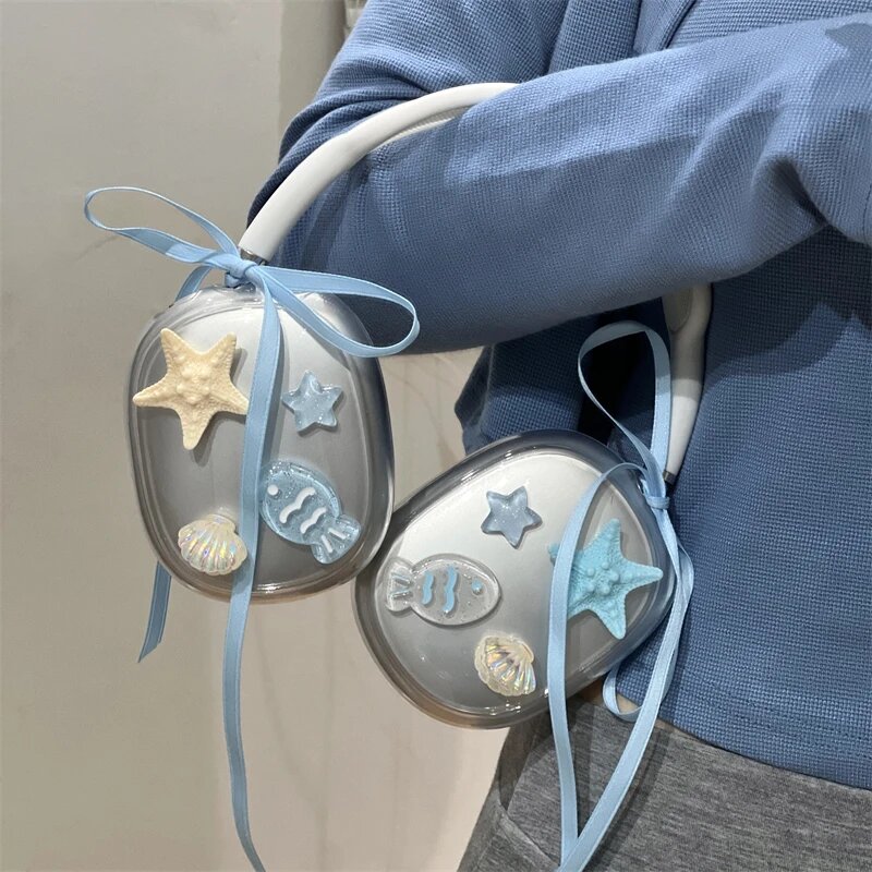 Чехол для Airpods Max корейский 3D рыба звезда