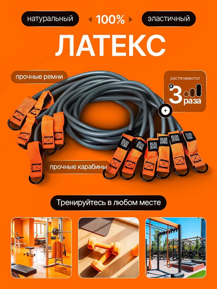 Эспандер трубчатый с ручкамиЭспандер трубчатый с ручками···· — фото 1
