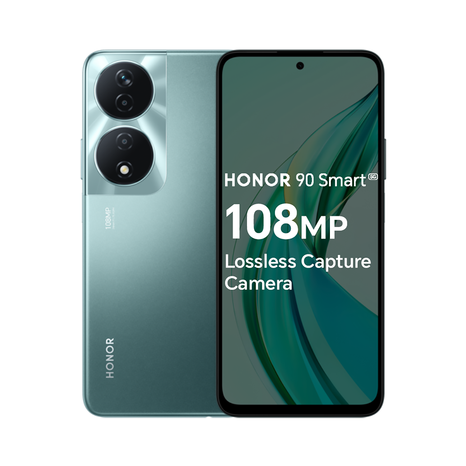 HONOR 90 Smart 5G Smartphone Black/Cyan 12GB RAM 512GB ROM 6.8 inches AMOLED 2412x1080 Snapdragon 7 Gen 3 MagicOS 8.0 Android 14 Triple 108MP+2MP+2MP 8MP Front 5G 4G 3G 2G Wi-Fi 802.11 a/b/g/n/ac BT5.1 5330mAh NFC GPS Dual SIM