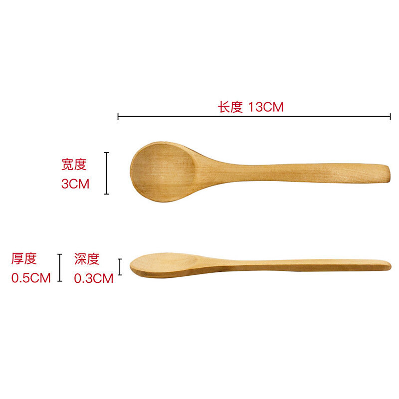 Оптовые маленькие ложки Haoyuan в японском стиле, детские ложки, ручная работа, деревянные ложки на веревке, вилки, маленькие деревянные ложки, которые можно гравировать логотипом