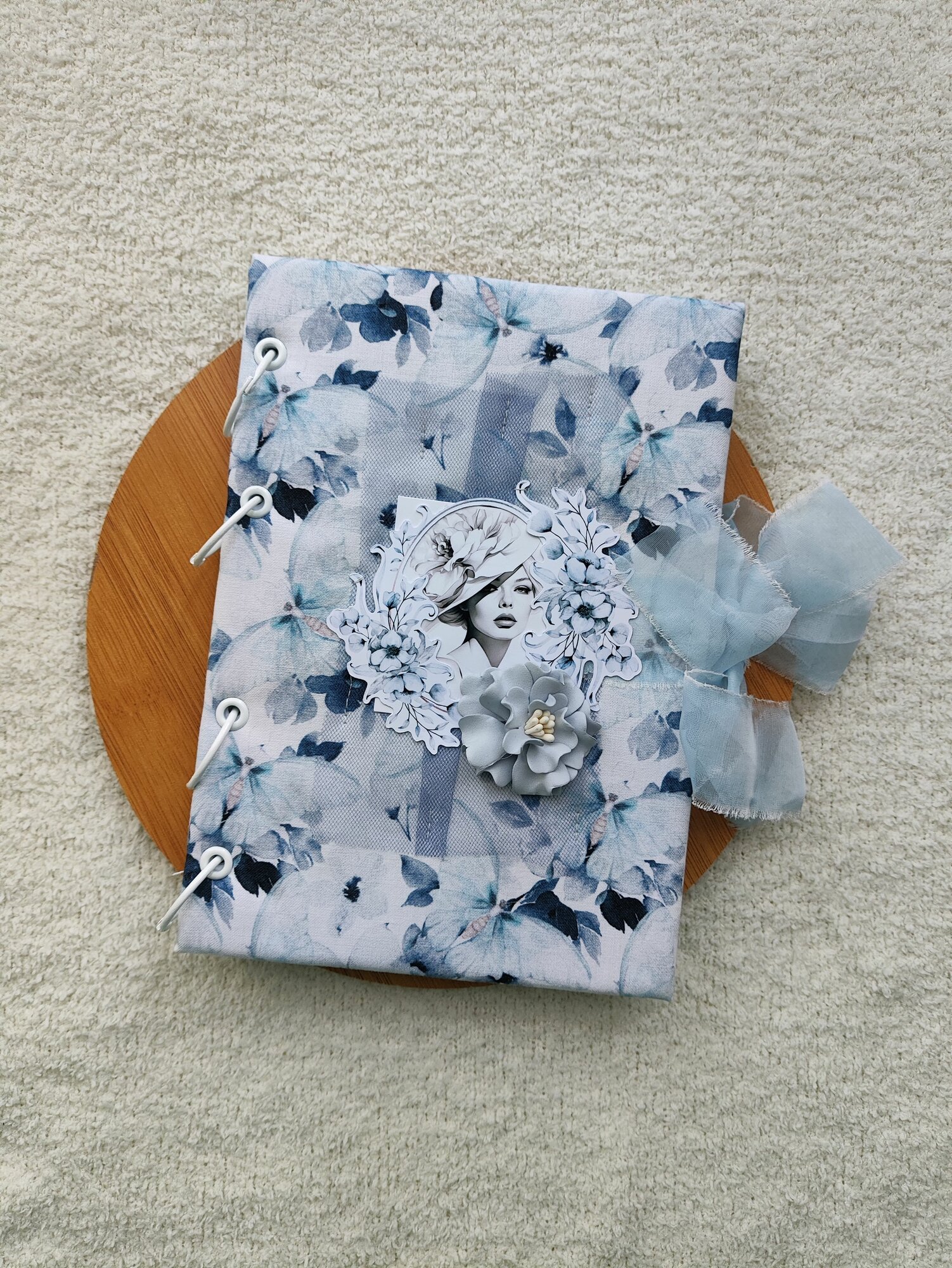 Блокнот для записей, А5 на разъёмных кольцах. Ручная работа