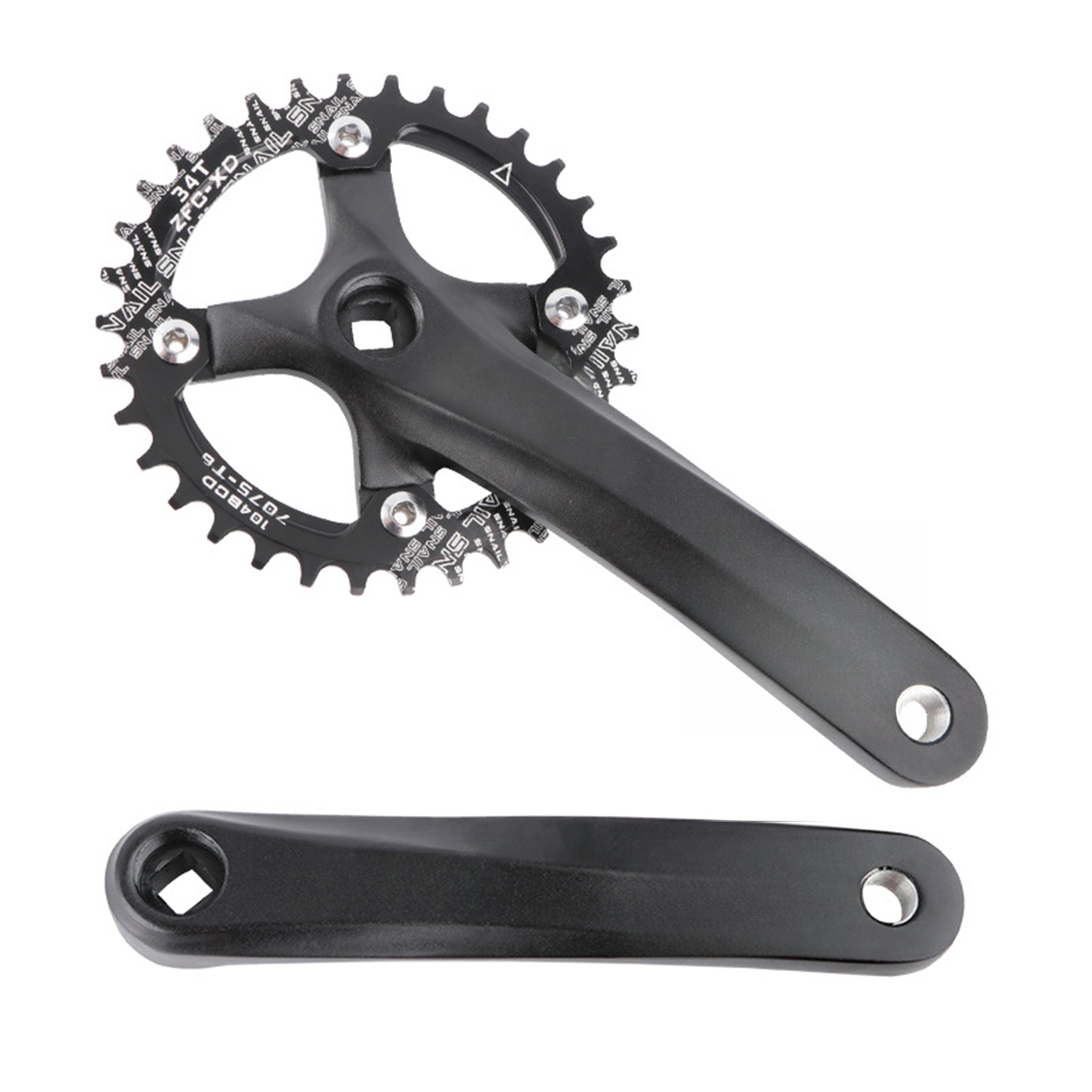 Горный велосипед, квадратные шатуны право/лево, комплект одинарной звезды 170 мм, 104 BCD, алюминиевый сплав, шатуны для 8/9/10/11 скоростей.