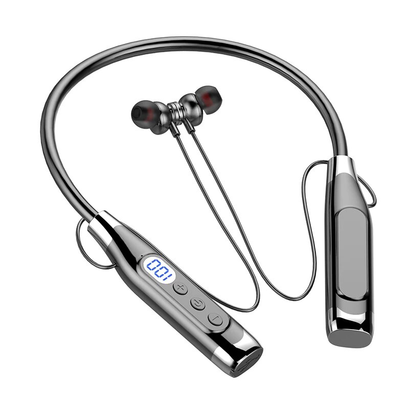 Накладные Bluetooth-наушники с 100-часовым сроком работы и стандартным звуком в черном цвете
