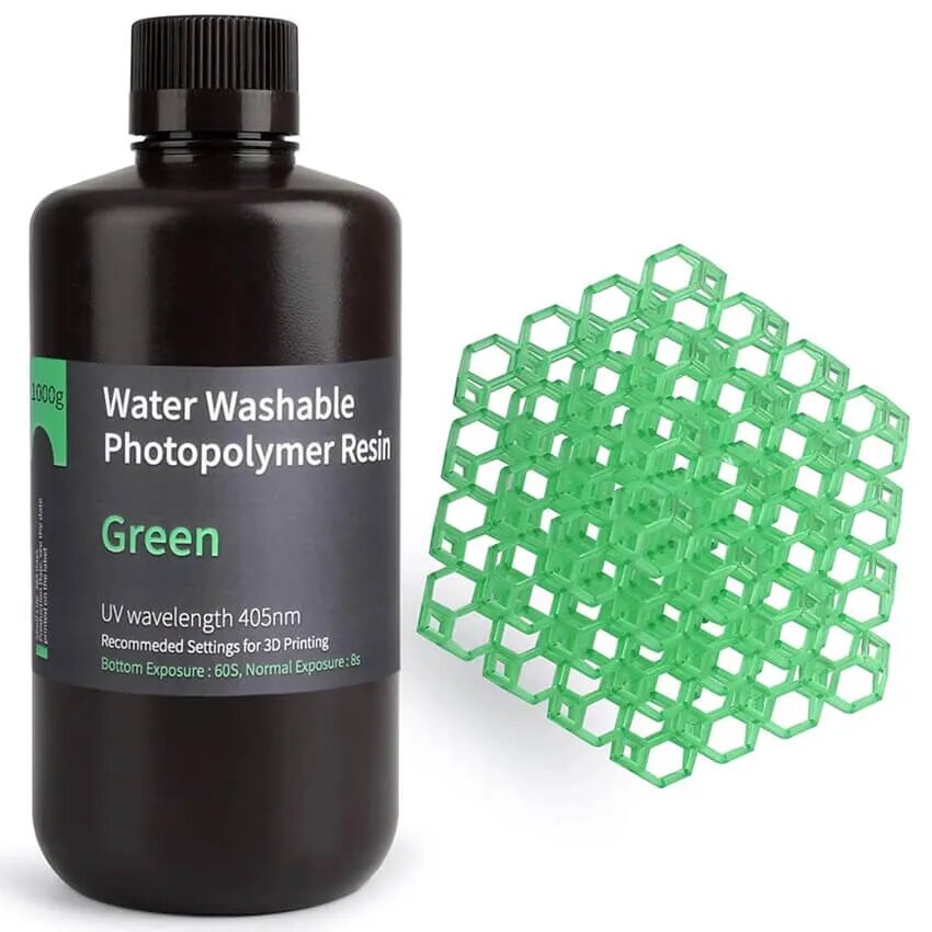 Фотополимерная смола Elegoo Water Washable Resin, зеленая, green, 1 л