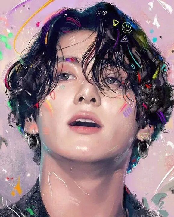 Алмазная Мозаика "BTS Чон Чонгук ЧБ" На Холсте 40х50 См С Полным Заполнением Без Подрамника, Творчество, Подарок