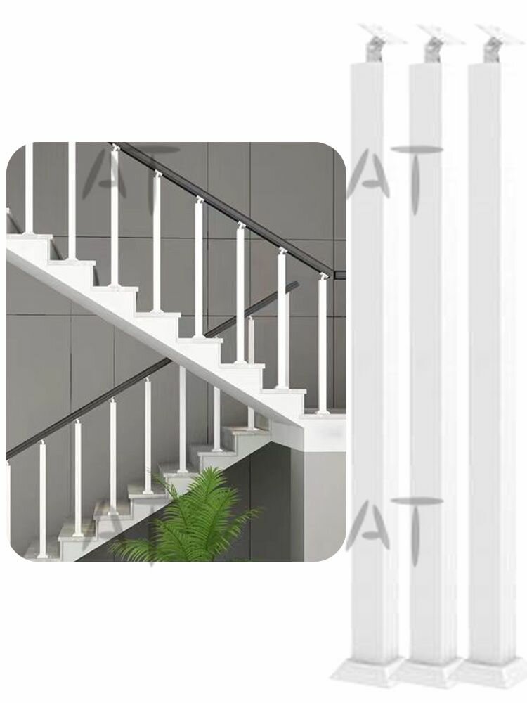 Металлические стойки для лестничных перил, кованые опоры черного цвета с креплениями для дома, лофта, крыльца