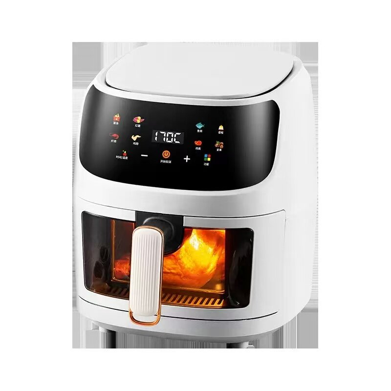 Аэрогриль электрический 2400W – аэрогриль с двумя чашами Tefal, быстрое приготовление, хрустящий внешний слой зелёный белый