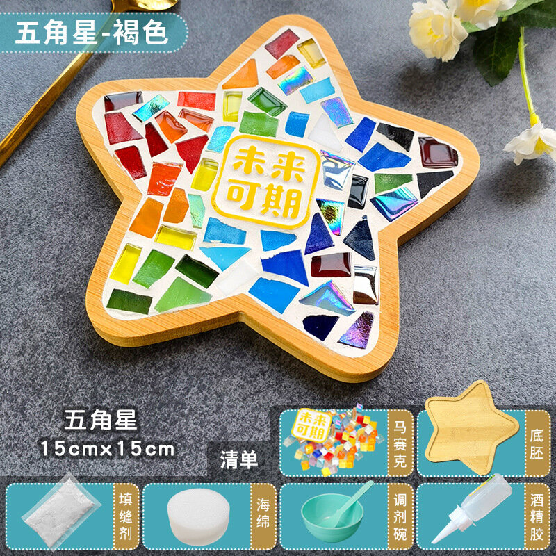 Набор материалов для мозаичных подставок своими руками, ручная работа, креативный коврик для горшка, квадратная пэчворк, детский сад, родитель-ребенок, бамбук