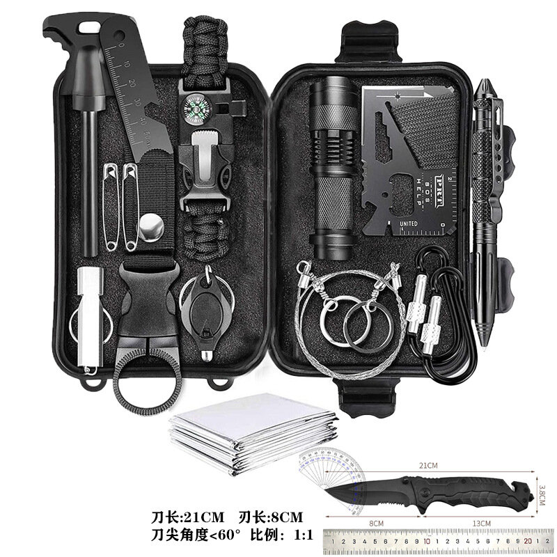 Набор инструментов для выживания на природе, многофункциональный комплект для кемпинга и походов, аптечка первой помощи, аварийные принадлежности SOS