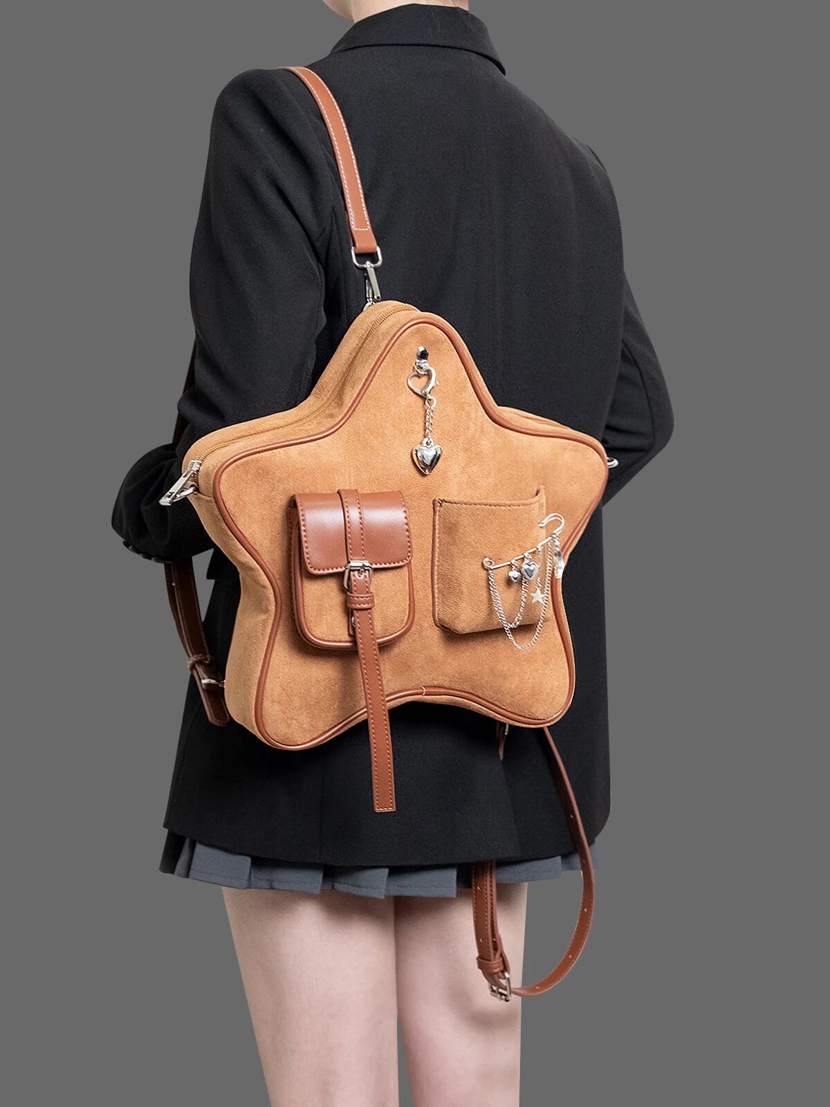 Винтажная звезда Mochilas Mujer, оригинальный дизайн, брошь Mochila, декоративная сумка, рюкзак с несколькими карманами, сумки Casuak для женщин