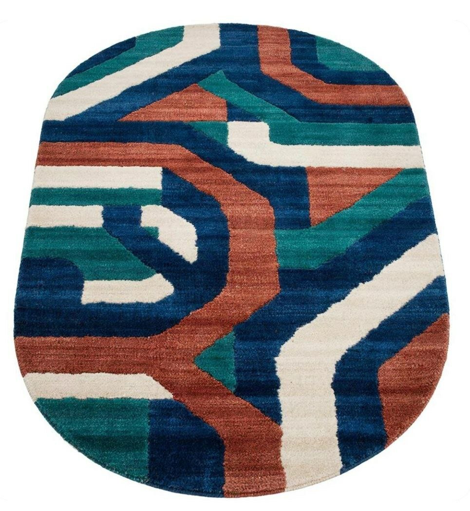 Ковер натуральный шерстяной ручной работы нестондартный тонкая нитка очень нежный и теплый размер 120 на 180