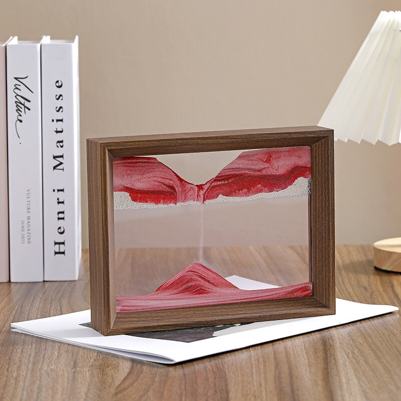 Креативная рамка для фото из массива дерева, арт с текучим песком, 3D рельеф, песочные часы для снятия стресса, высококачественное украшение для дома и бизнеса, ручная работа