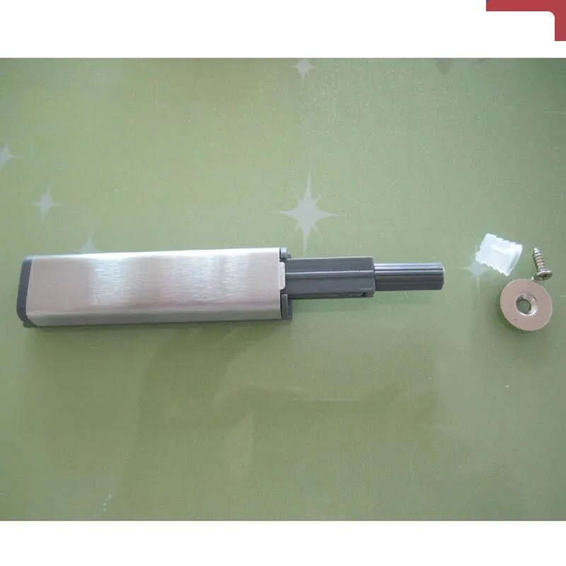 Засов для двери и ящика, система открытия, демпфер для шкафов, кухонных шкафов и мебели (серебристый)